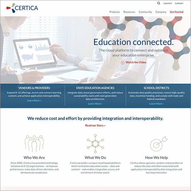 Certica: Website Design - Receptor